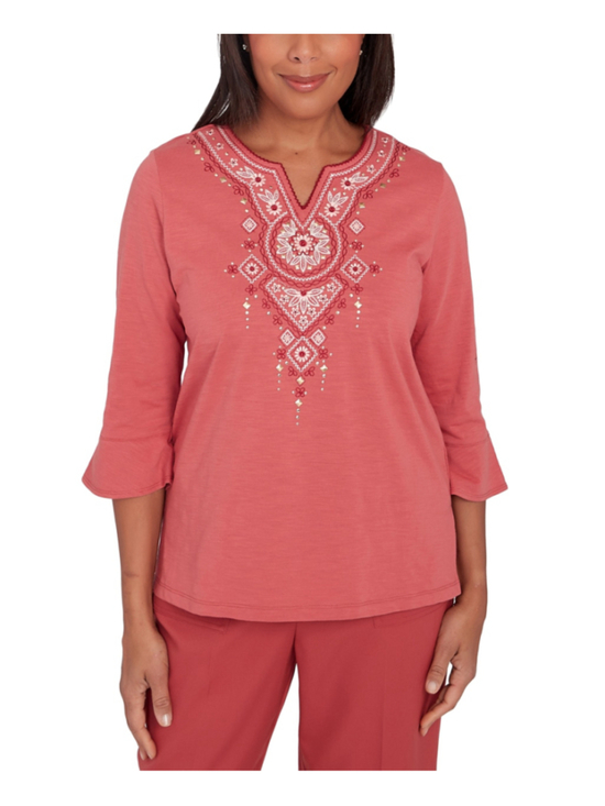 Alfred Dunner | Tops | Alfred Dunner Petite Extra Large Red Split Neck ...